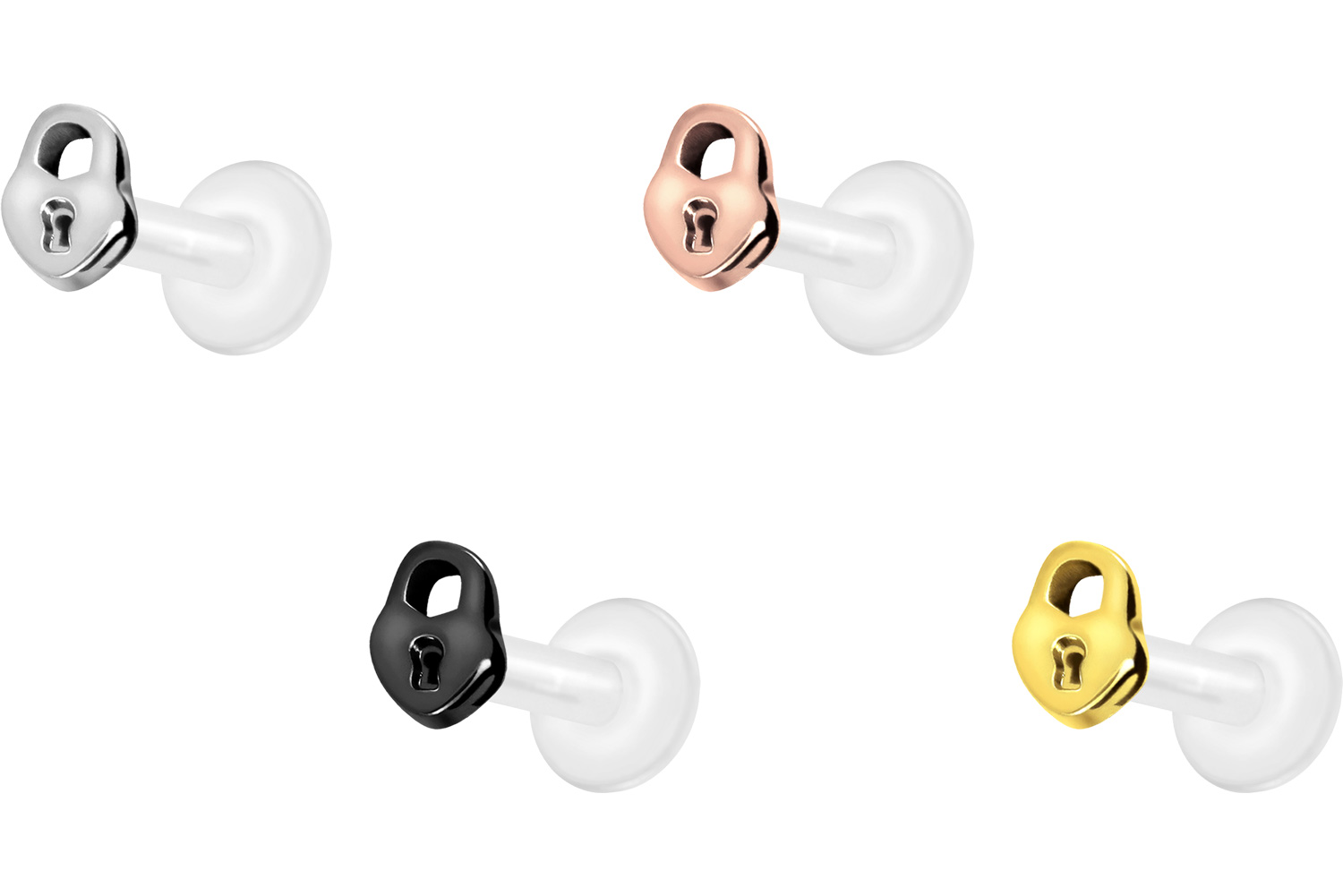 PTFE labret with internal thread + titanium attachment HEART LOCK ...